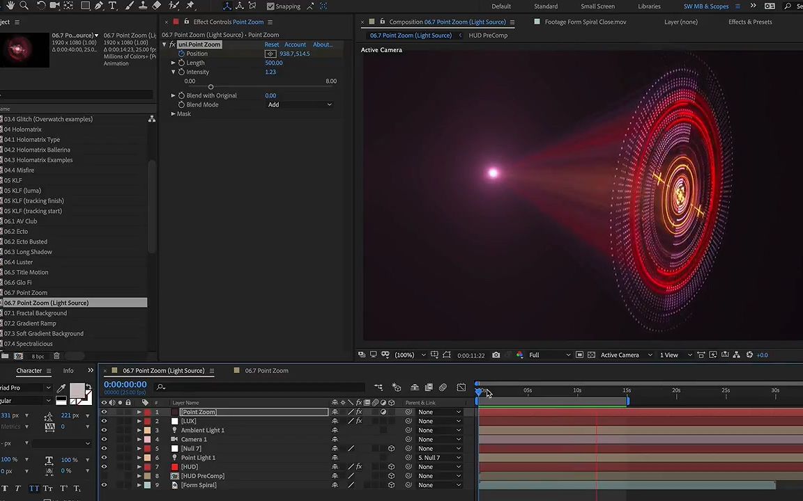 AE插件Red Giant Universe里的的Point Zoom制作全息和视频投影 ,...