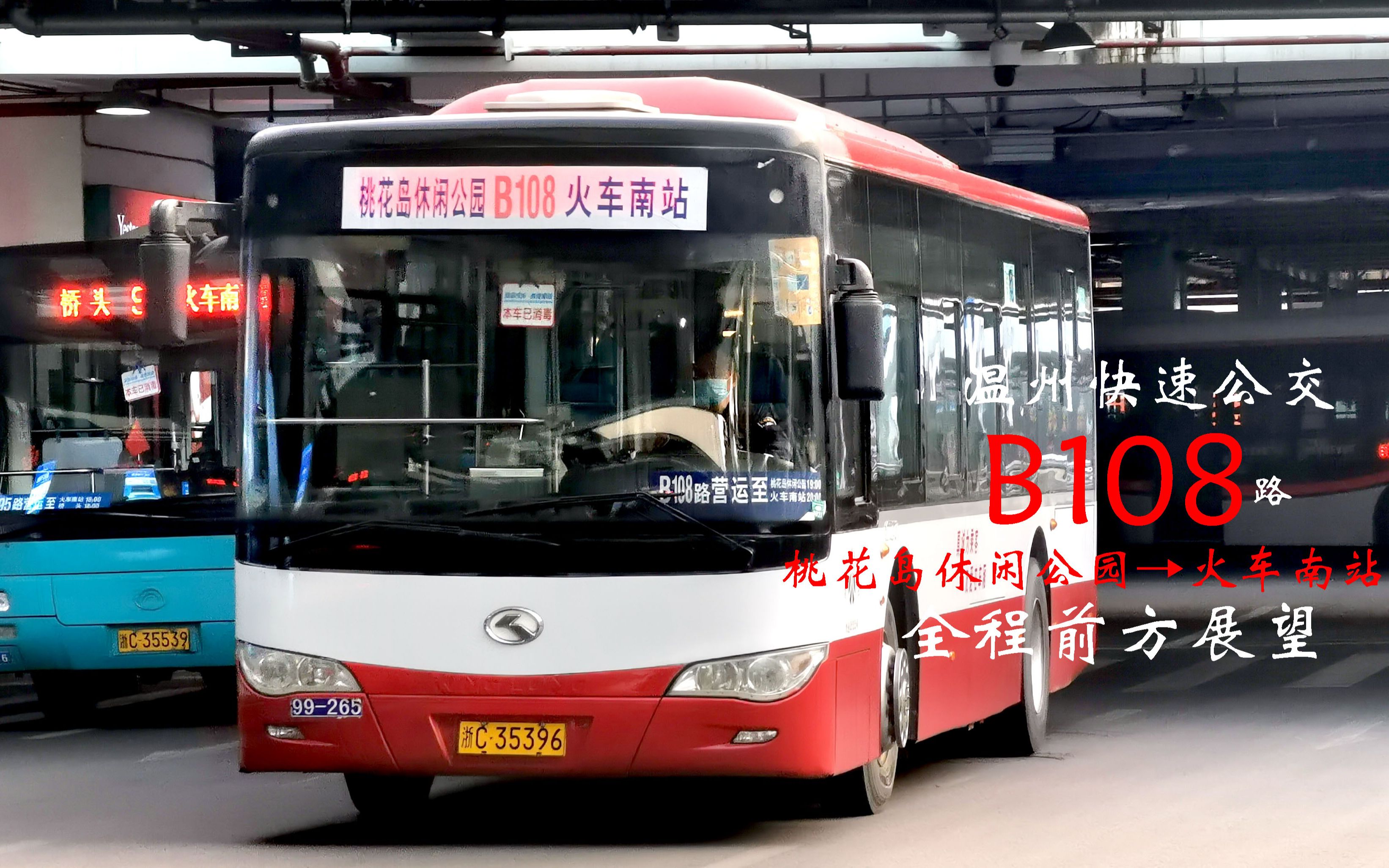 【温州公交】B108路(原45路)全程前方展望 桃花岛休闲公园→火车南站