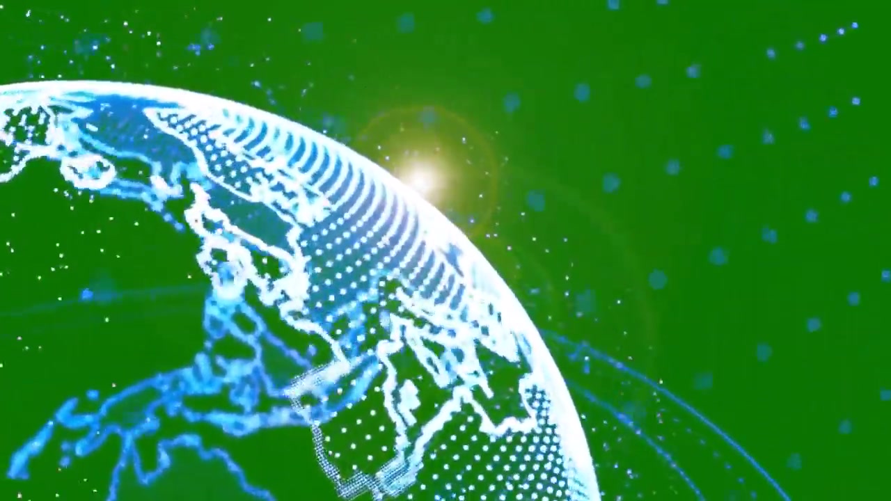 绿幕抠像旋转透明地球视频素材