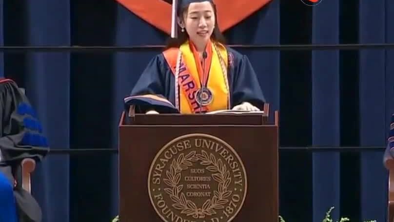 女孩在美国大学毕业典礼上的演讲,希望给你些力量和方向!