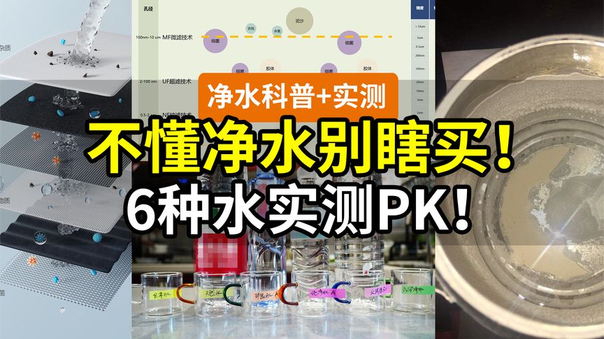 【颠覆认知】长期喝纯净水有害?你家净水机能直饮吗?6种水实测