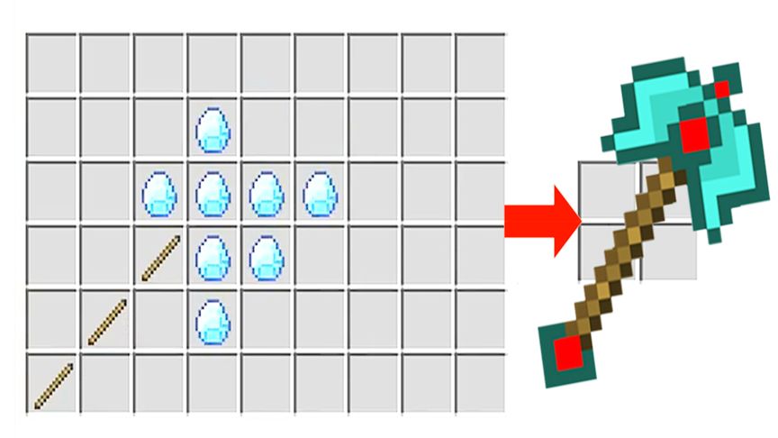 我的世界:如何制作终极武器之超级钻石斧