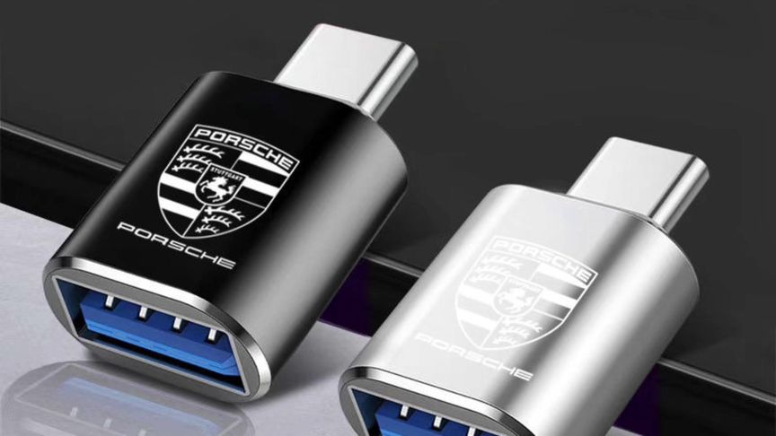#车载用品 20款保时捷卡宴Macan车载typec接口转换器usb数据.