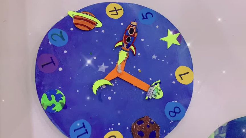 金睿家亲子早教课堂艺术课堂《星空时钟》#双街