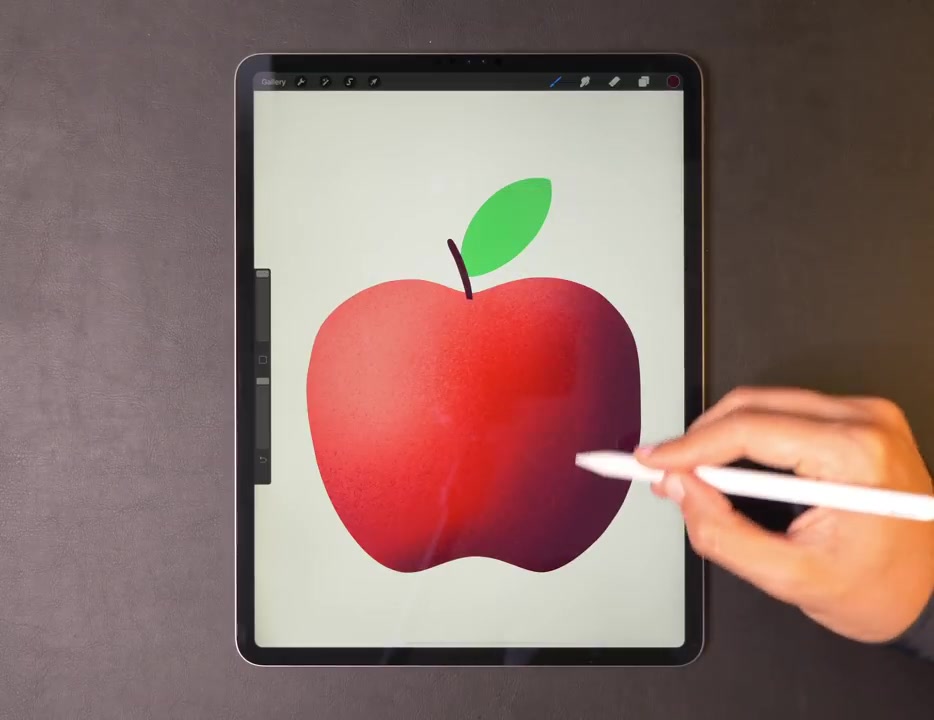 Procreate 软件作绘图教学|立体苹果