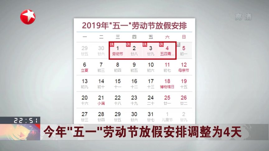 批准了!今年五一劳动节放假安排调整为4天,前后两个周日上班