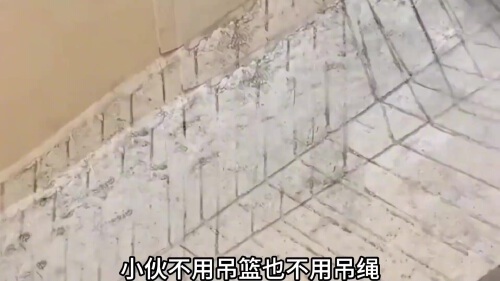 12 层高空外墙热熔水管,不用吊篮吊绳,省钱又安全的方法
