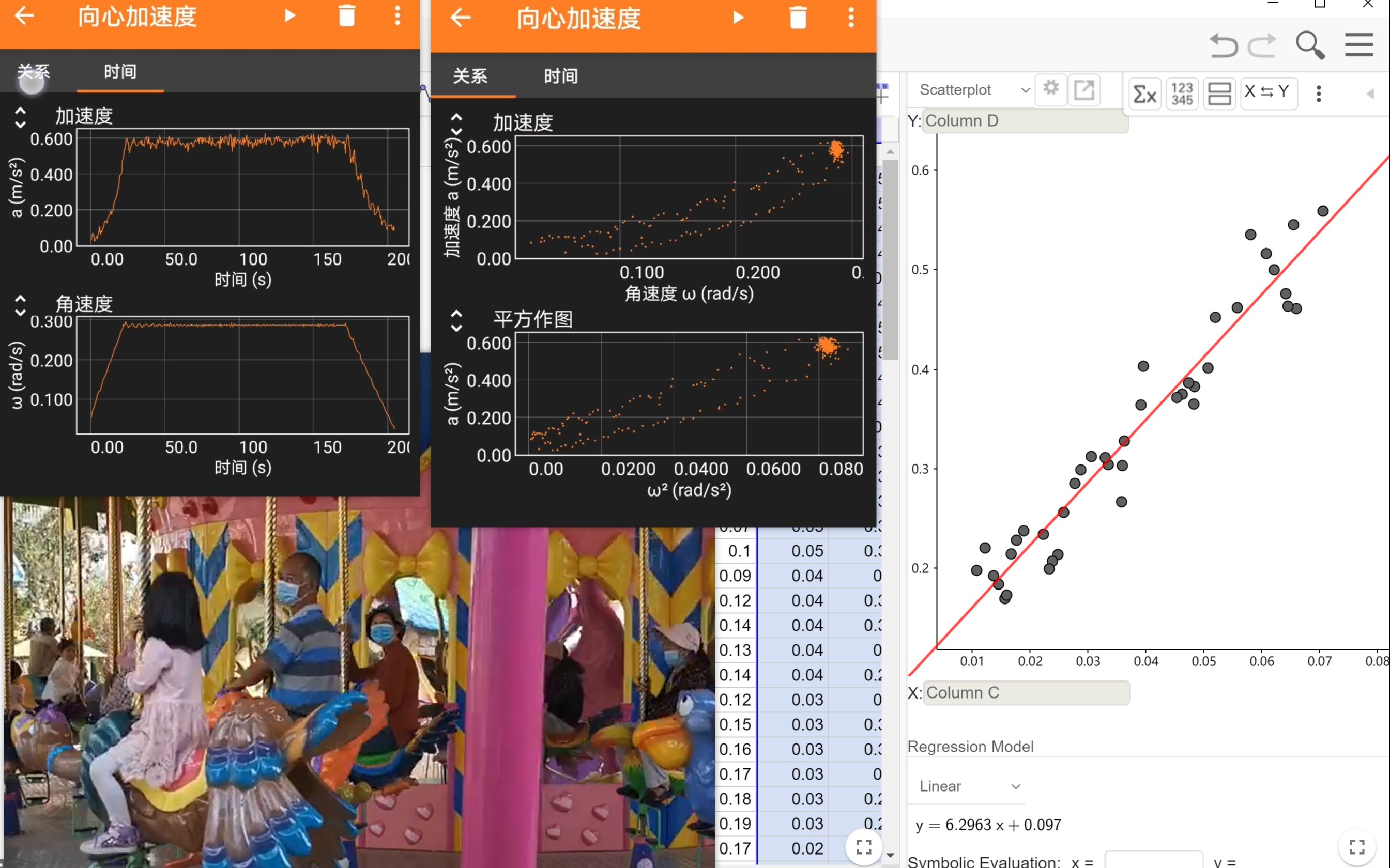 硬核up主在游乐场中用phyphox研究旋转木马验证向心加速度公式