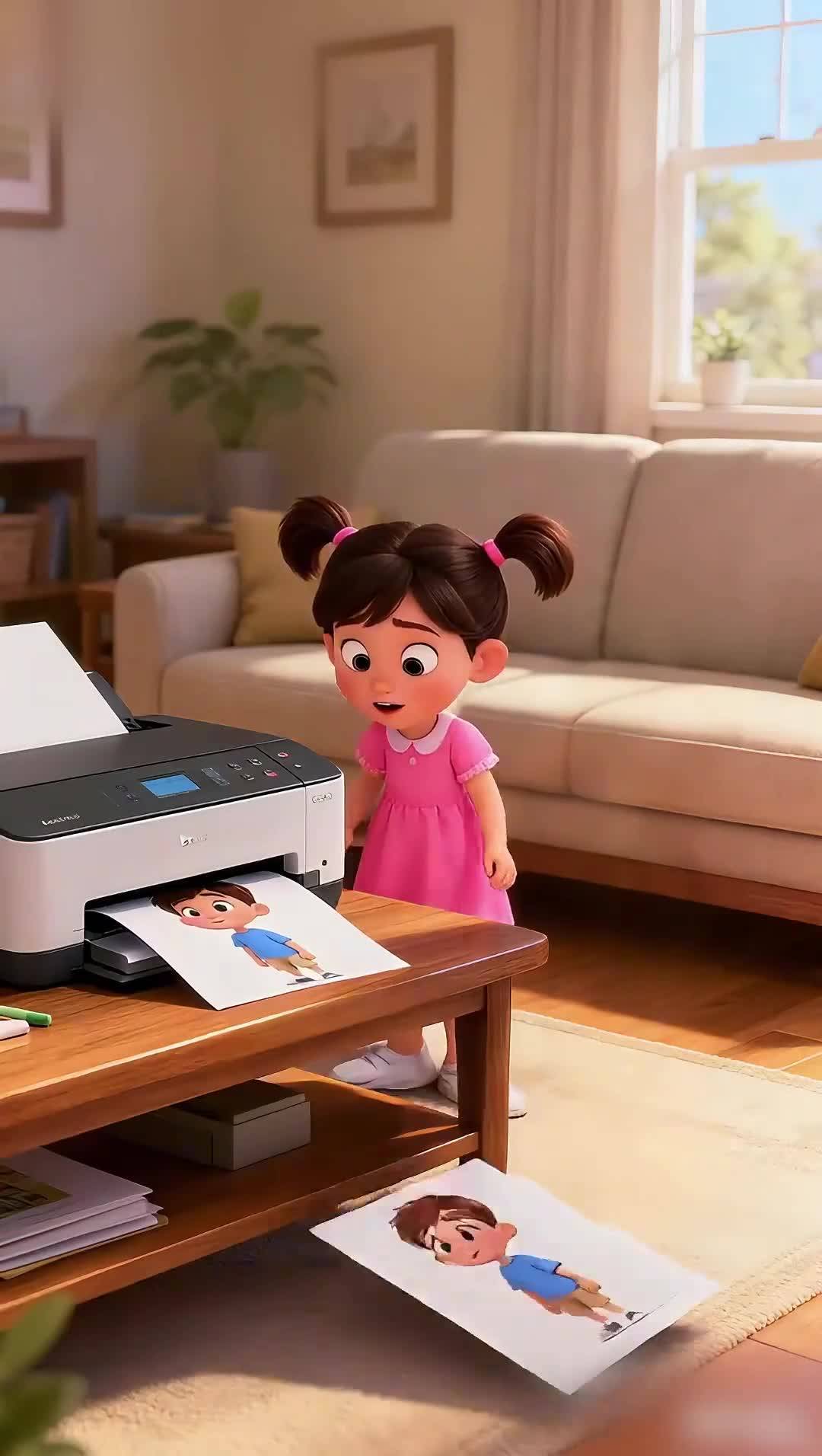 小男孩怎么被吸进打印机里了