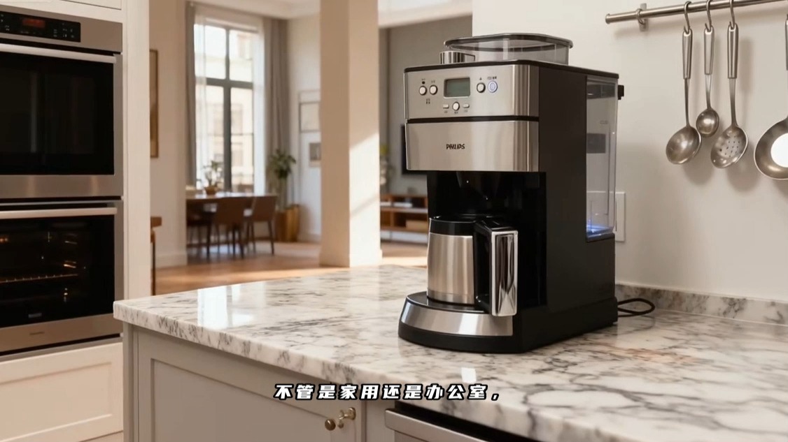 飞利浦HD7751 23cm家用咖啡机,研磨一体但噪音略大,办公室实用之选...