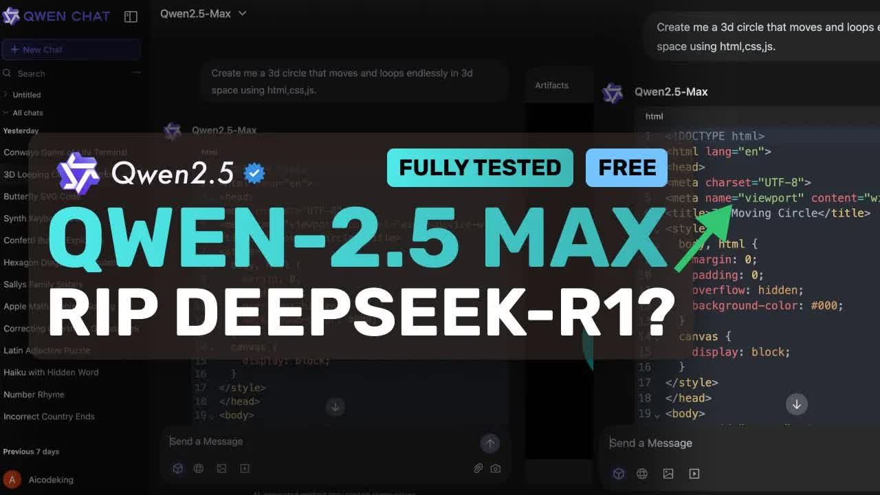 Qwen-2.5 Max:这款新型大型语言模型是否超越了Deepseek-V3和R1?(...
