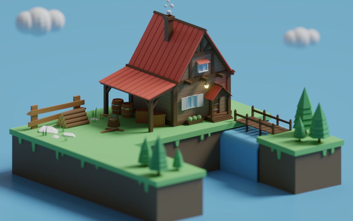 【zbrush基础教程】欧美卡通风格场景建模,风格化场景3D建模案例讲解