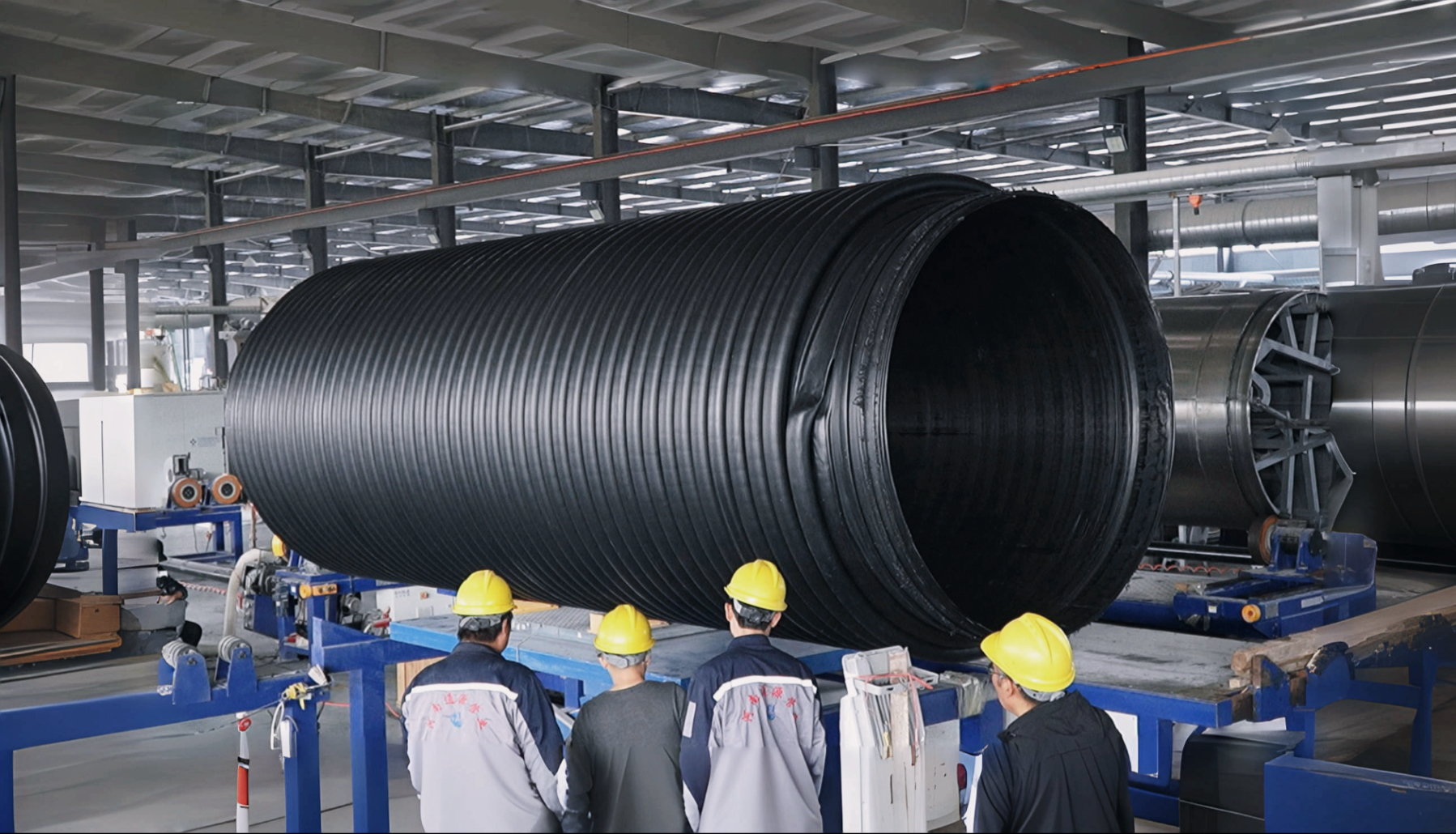 克拉管和HDPE双壁波纹管的大规模生产流程