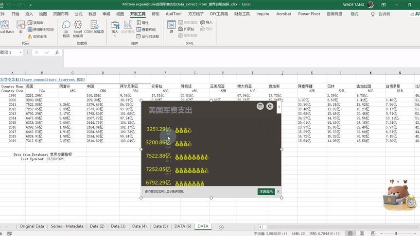 Excel 2021加载外置插件动态数据图表的方法