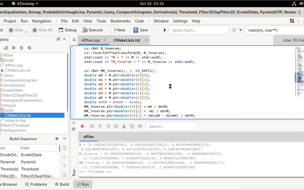 OpenCV的仿射变换(五)逆仿射矩阵