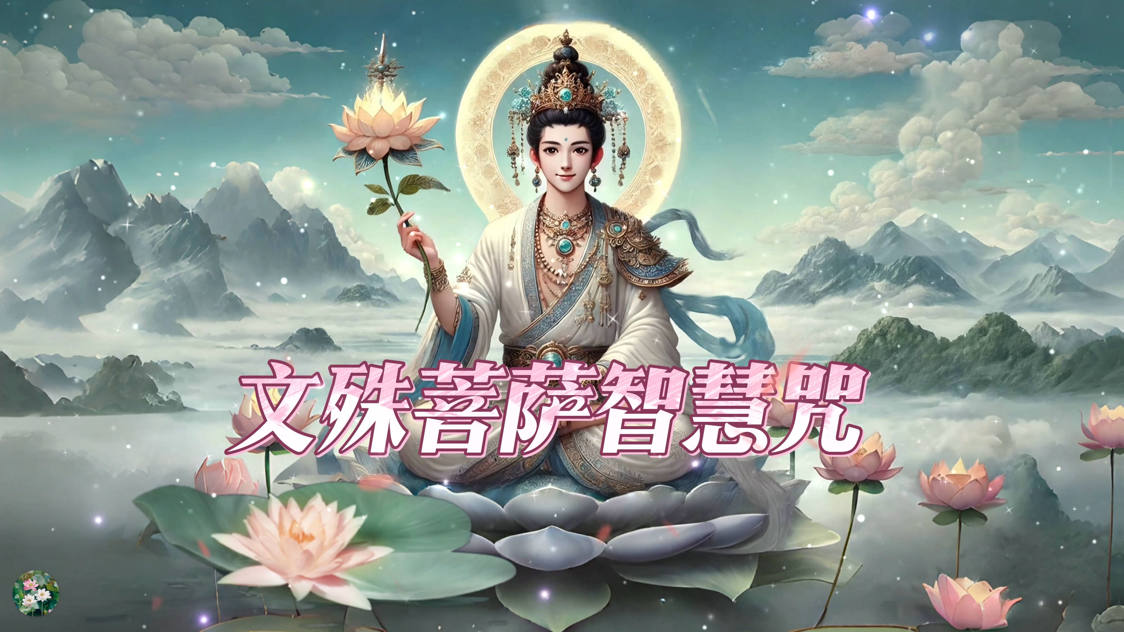 文殊菩萨心咒 开智慧 文殊菩萨的祝福 悦耳佛音 男声字幕版