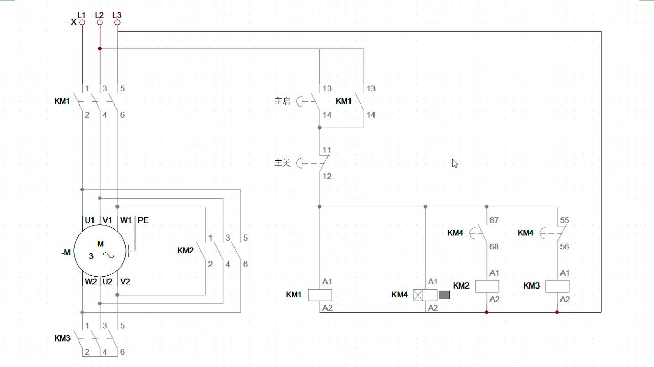 三相异步电动机星三角启动电路仿真
