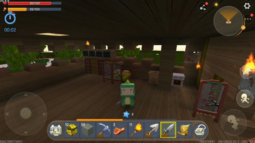 迷你世界生存第十一期:收集白杨木,做房檐。