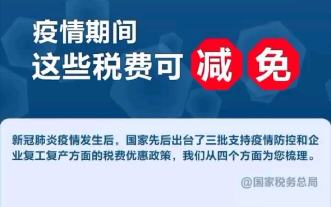 疫情期间,这些税费可减免!