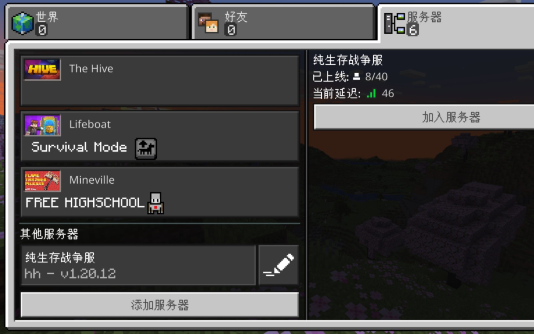 国际版我的世界纯生存服务器,未开荒,今日最高在线人数20/40人