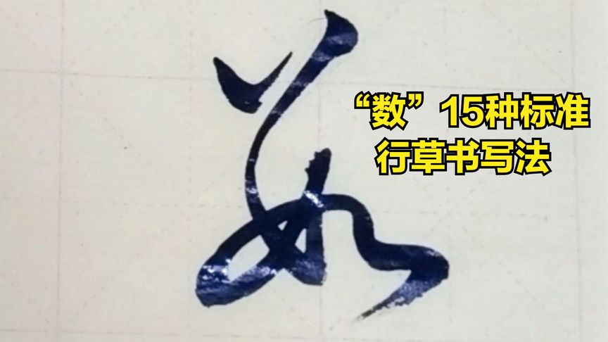 “数”的15种标准行草书常用写法,每种都经典实用,您会几种呀?