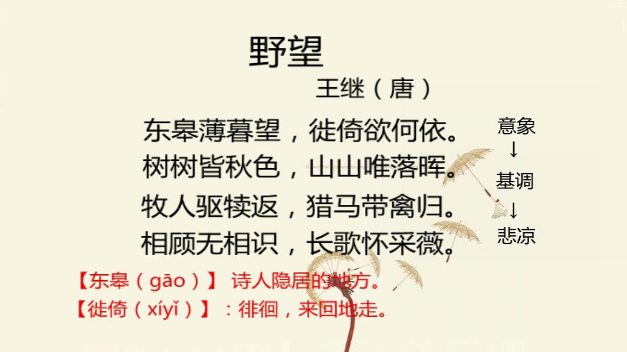初中语文:古诗词《野望》赏析,字词翻译有诀窍,轻松掌握古诗词