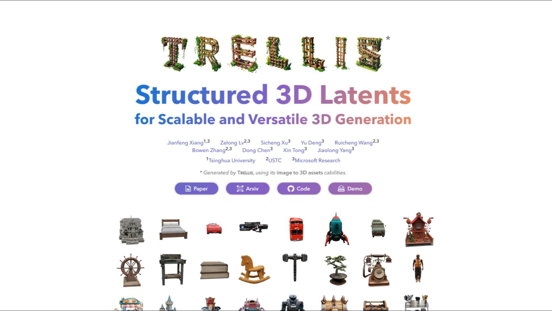 TRELLIS——由微软开源的图片转3D生成模型