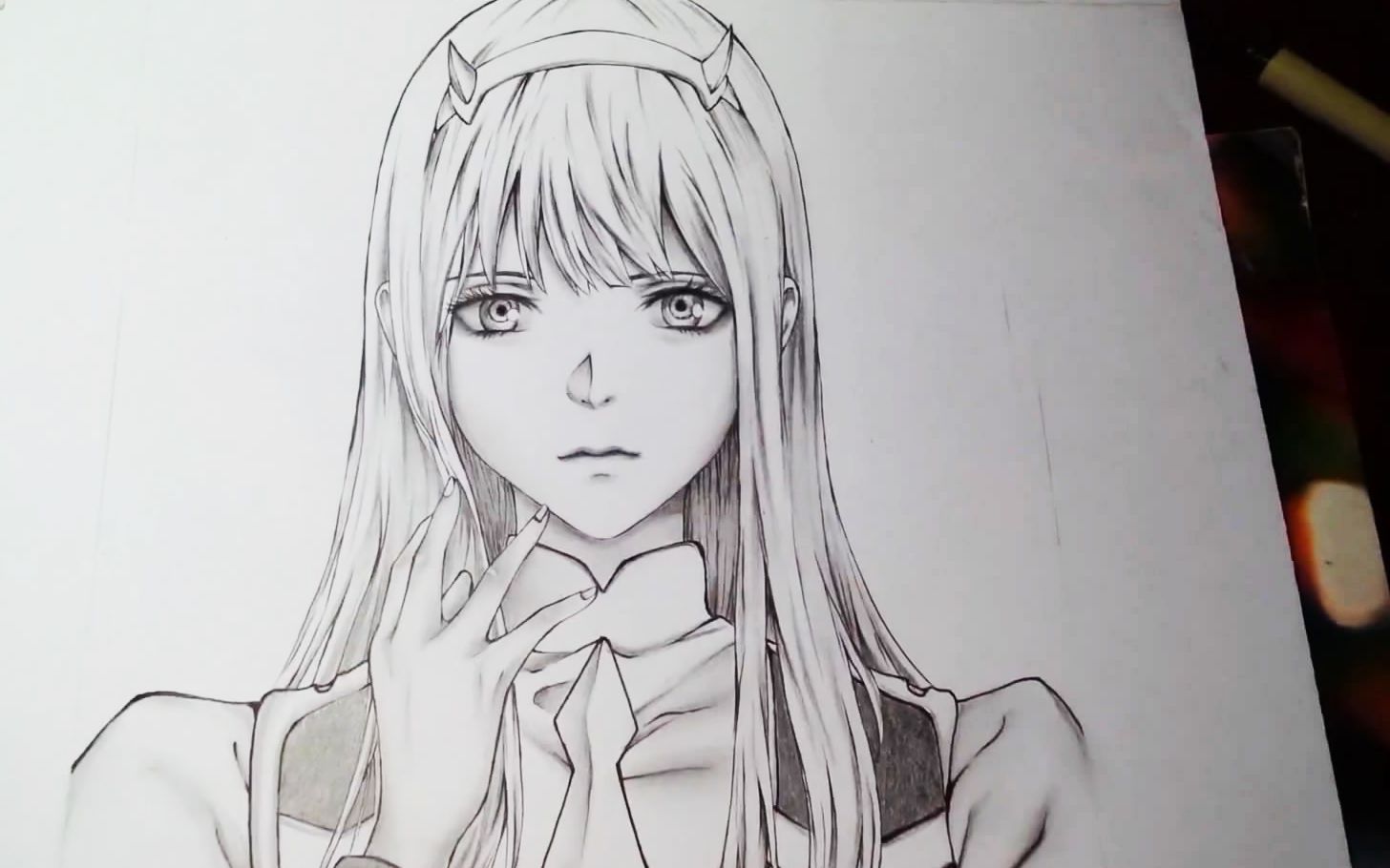 【Painting】漫画人物铅笔画~_ Zero Two