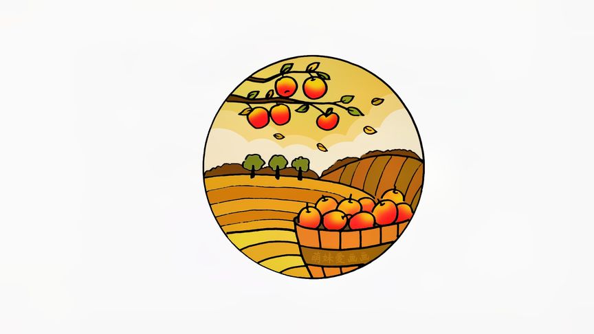 秋天的风景简笔画教程,简单又漂亮,初学者也可以画出来