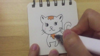 小花猫的简笔画,简单易学,再也不怕教孩子画画了