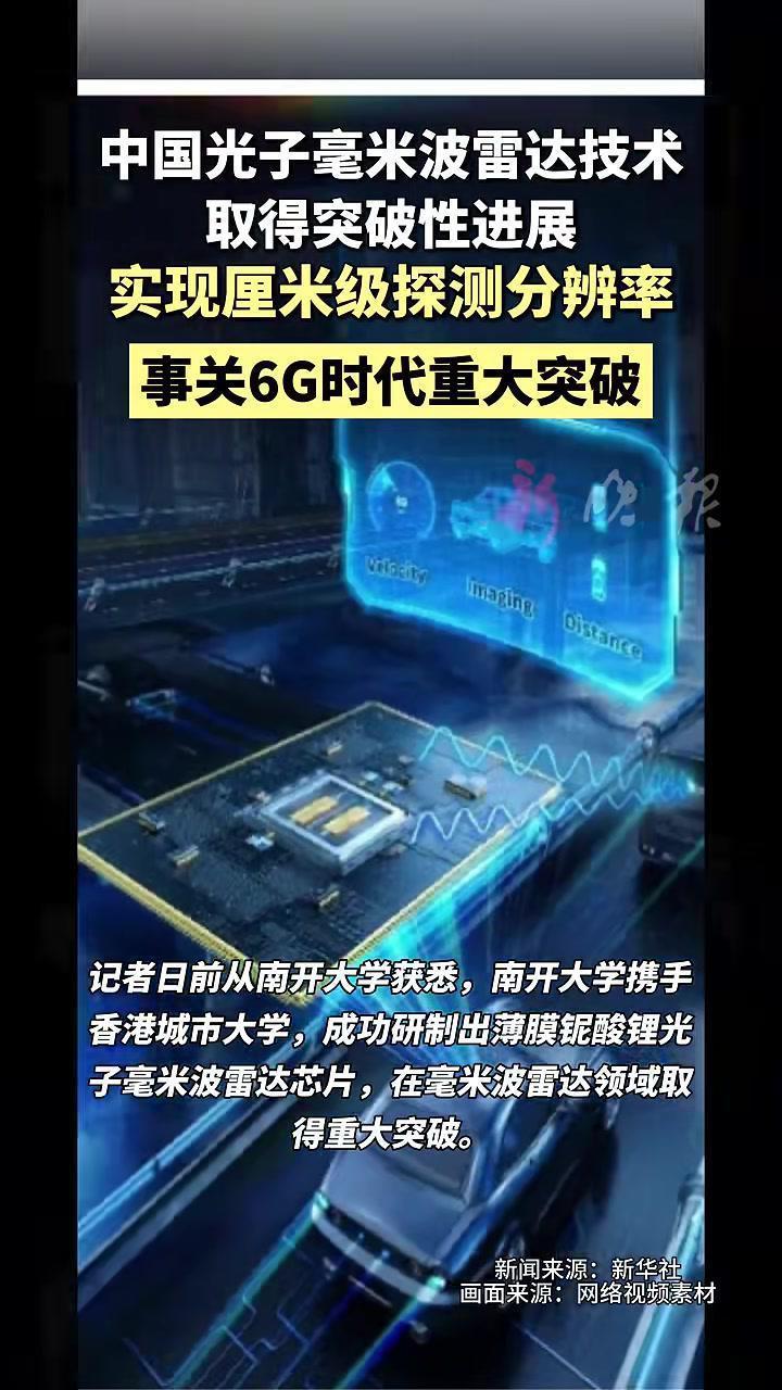 #中国光子毫米波雷达技术取得突破性进展,实现厘米级探测分辨率,事关...