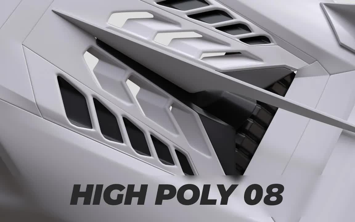 C4D S26 兰博基尼跑车建模 Modeling 从零讲起的建模教程(8)高模制作