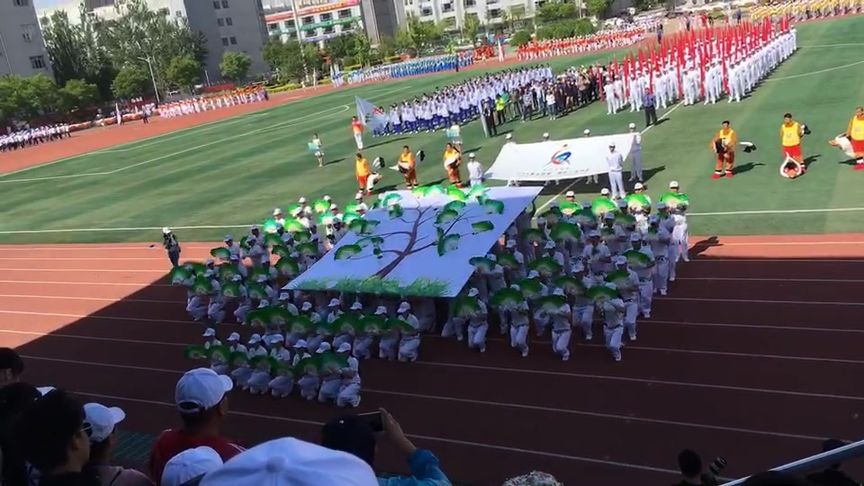 首届富士康企业员工运动会开幕式方阵表演,这个方阵非常特别