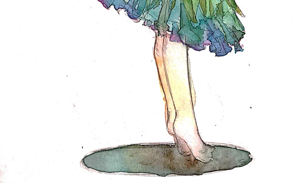 【水彩】玩球球的女孩绘画教程