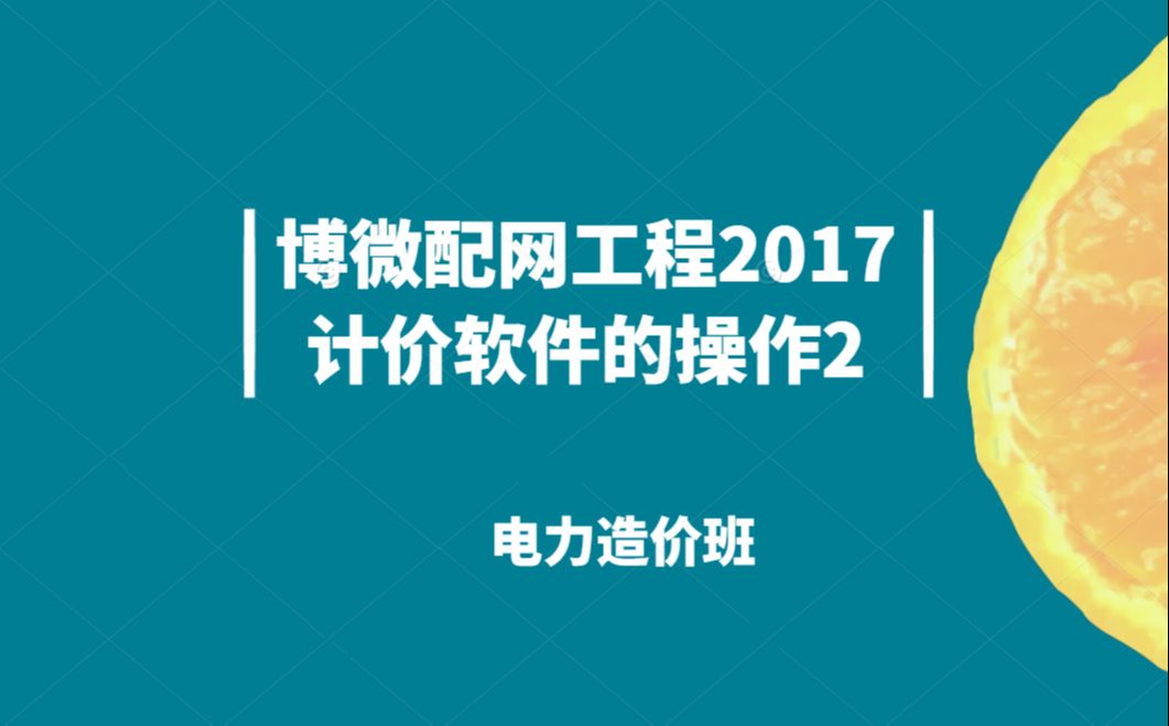 博微配网工程2017计价软件的操作使用(2)