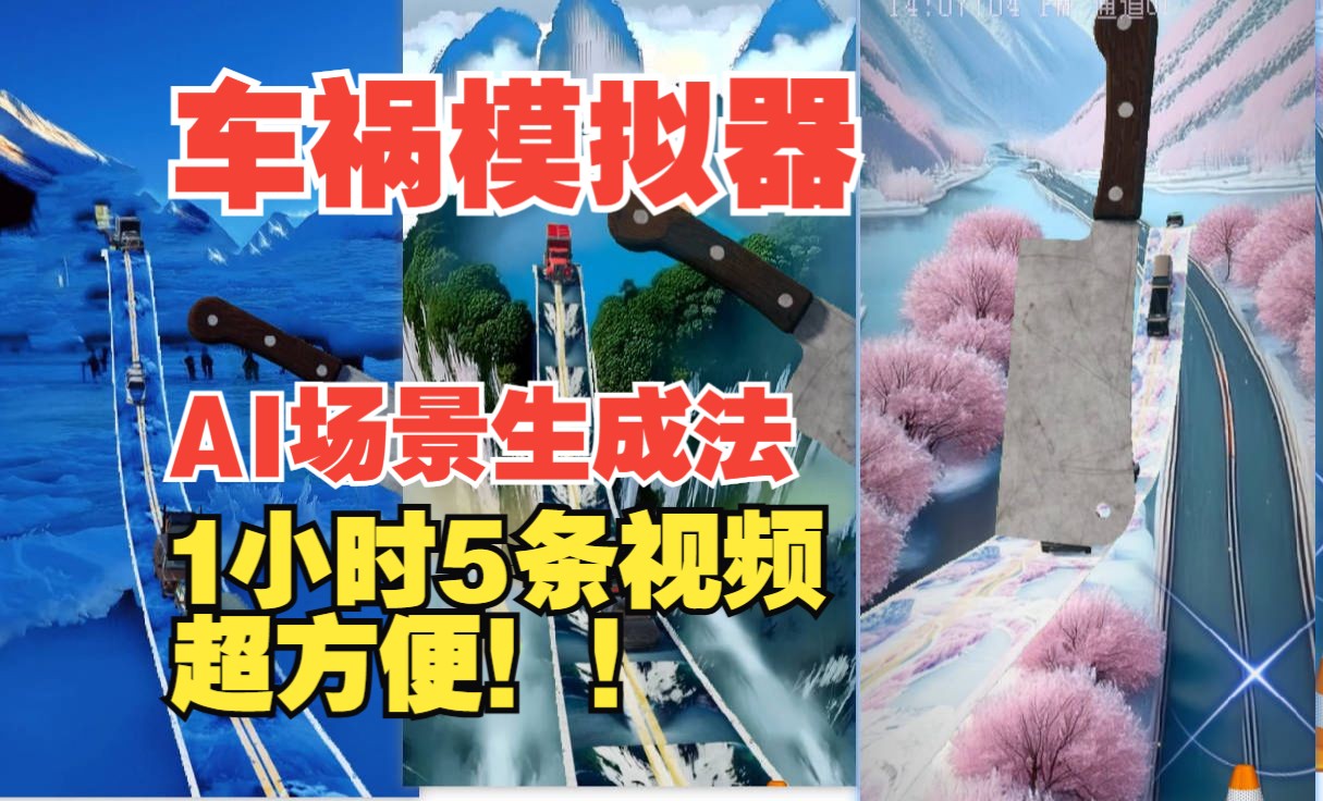 车祸模拟器做短视频也太方便了1小时5条视频!