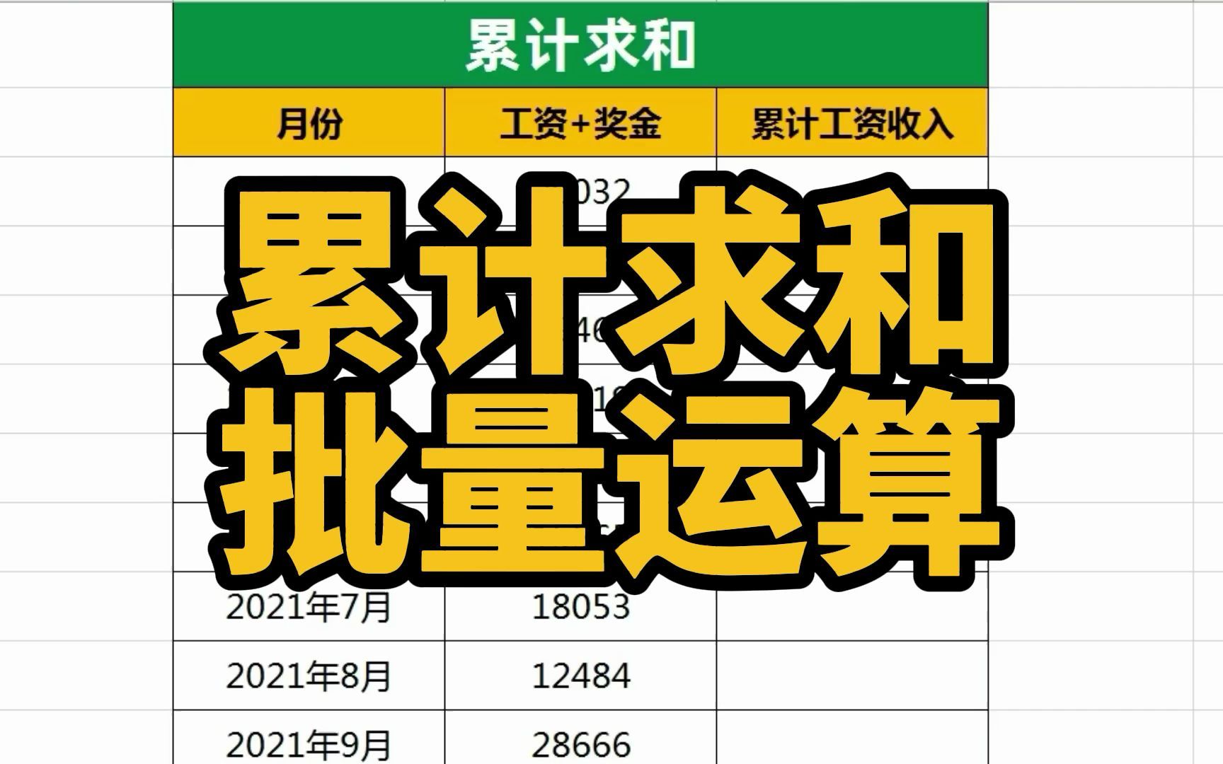 Excel表格中,如何快速批量的进行累计求和?
