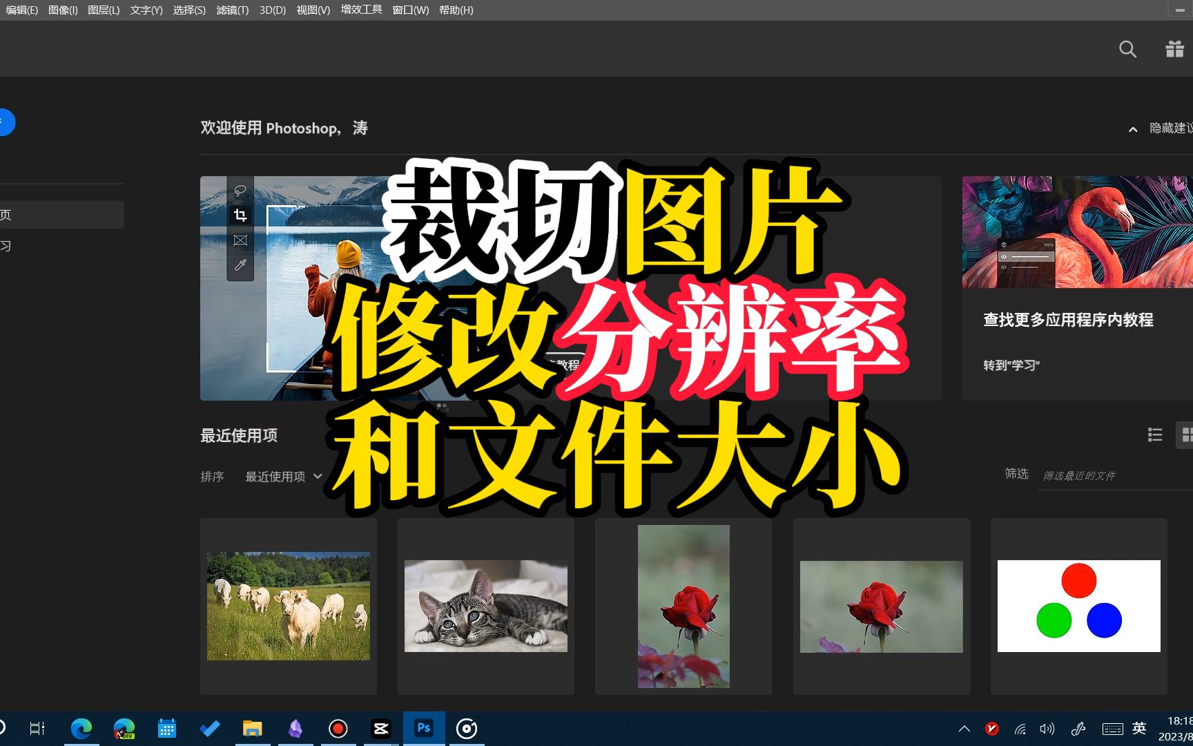 裁切照片 修改分辨率 大小kb 摄影后期修图片 PS入门教程