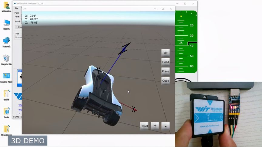 维特智能九轴高精度陀螺仪角度传感器HWT901B-TTL/232使用教程