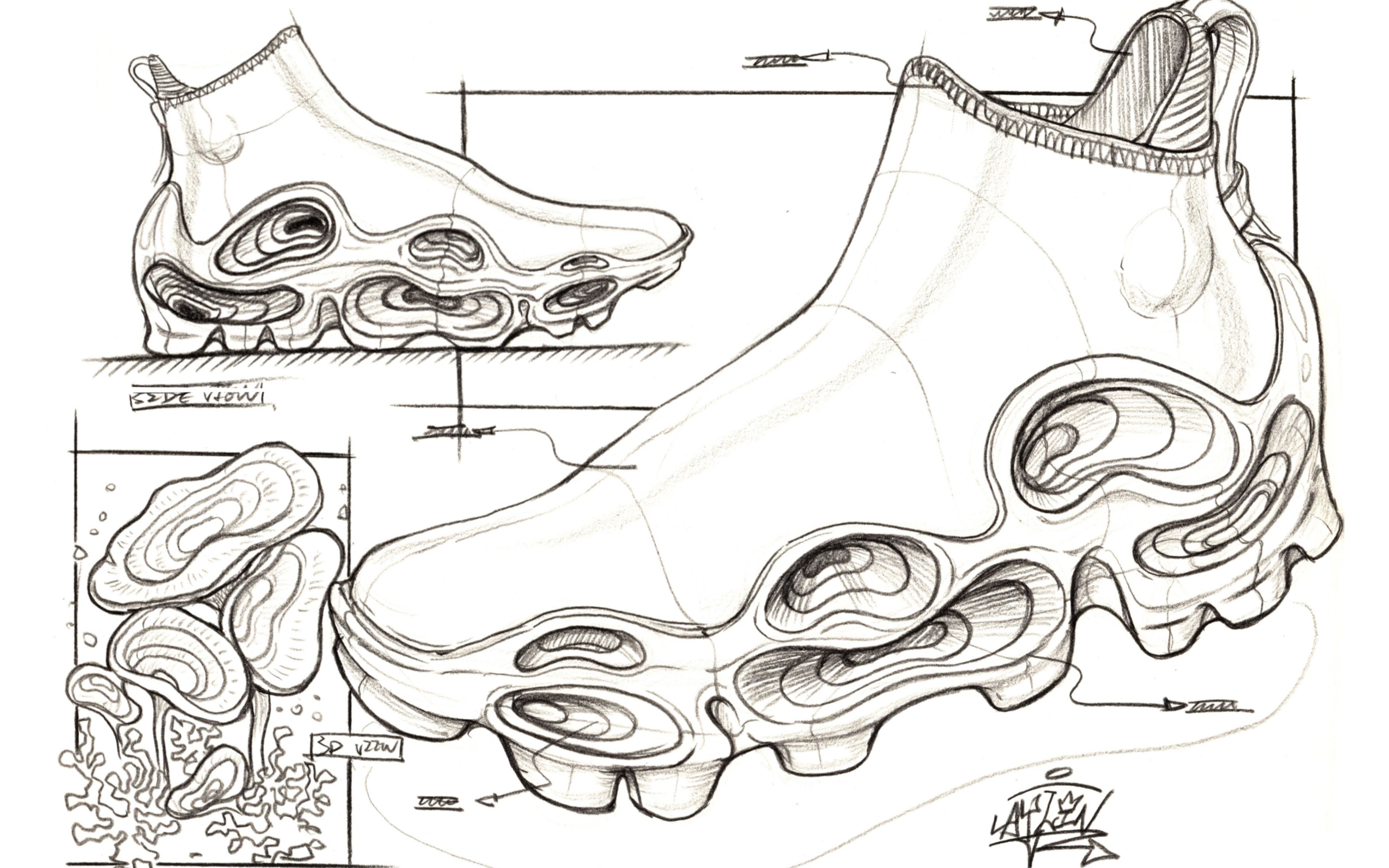 【工业产品设计手绘】原创概念鞋子设计线稿创作过程分享(2P)
