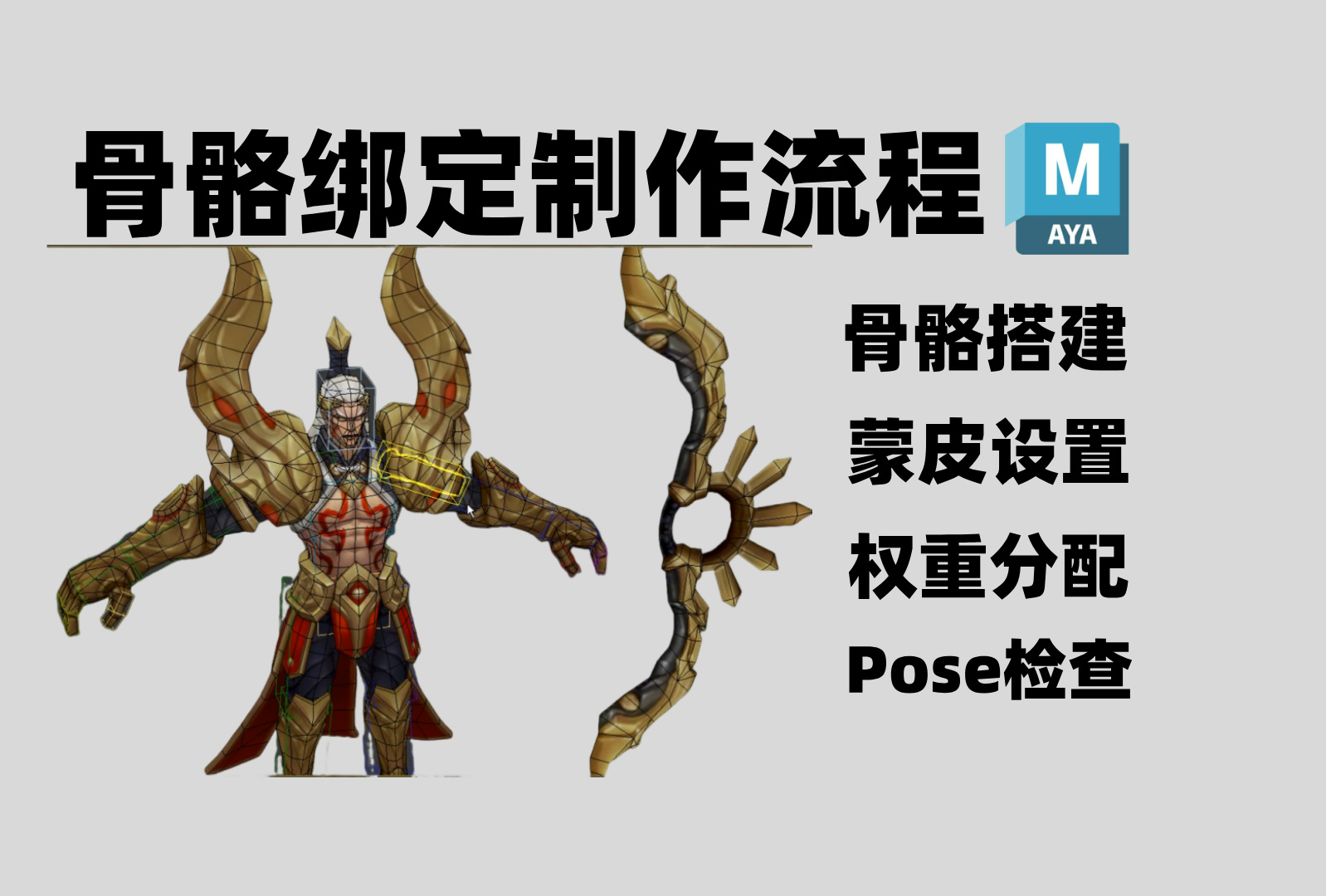 【MaYa动作教程全套】MaYa骨骼绑定、游戏动画人物动作设计,骨骼...