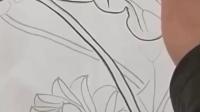 工笔画底稿教程初学入门教材花鸟荷花白描纸线稿临摹画稿带上色步骤...