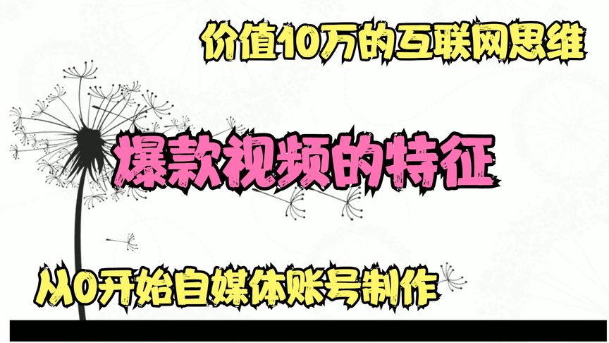 价值10万的互联网思维,爆款视频的特征,从0开始自媒体制作(7)