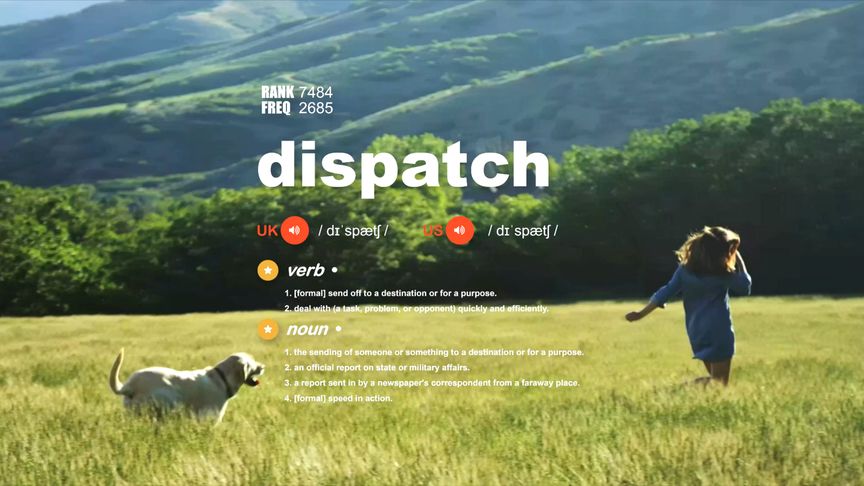 视觉化英语:过目不忘 学单词 dispatch(排行 7484 词频 2685)