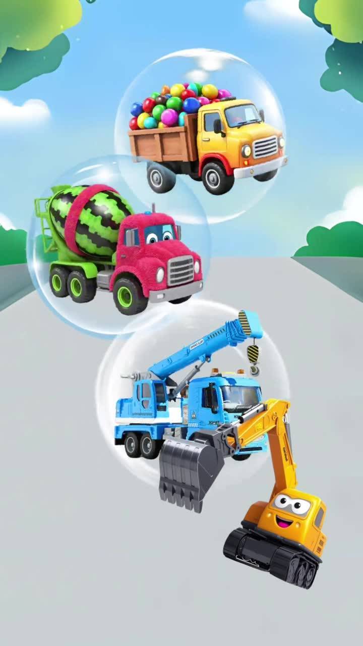 动漫:小工程车怎么被泡泡困住了,工程车动画片大全