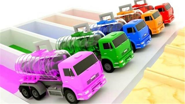 最新工程车 挖掘机 学习颜色 英语早教动画片