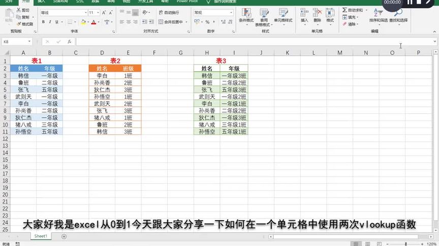 如何在一个单元格中使用两次vlookup函数