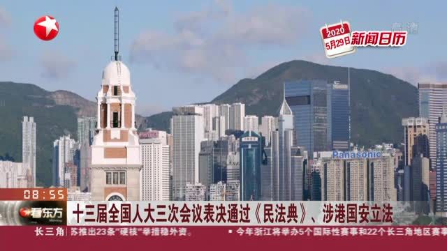 十三届全国人大三次会议表决通过《民法典》、涉港国安立法
