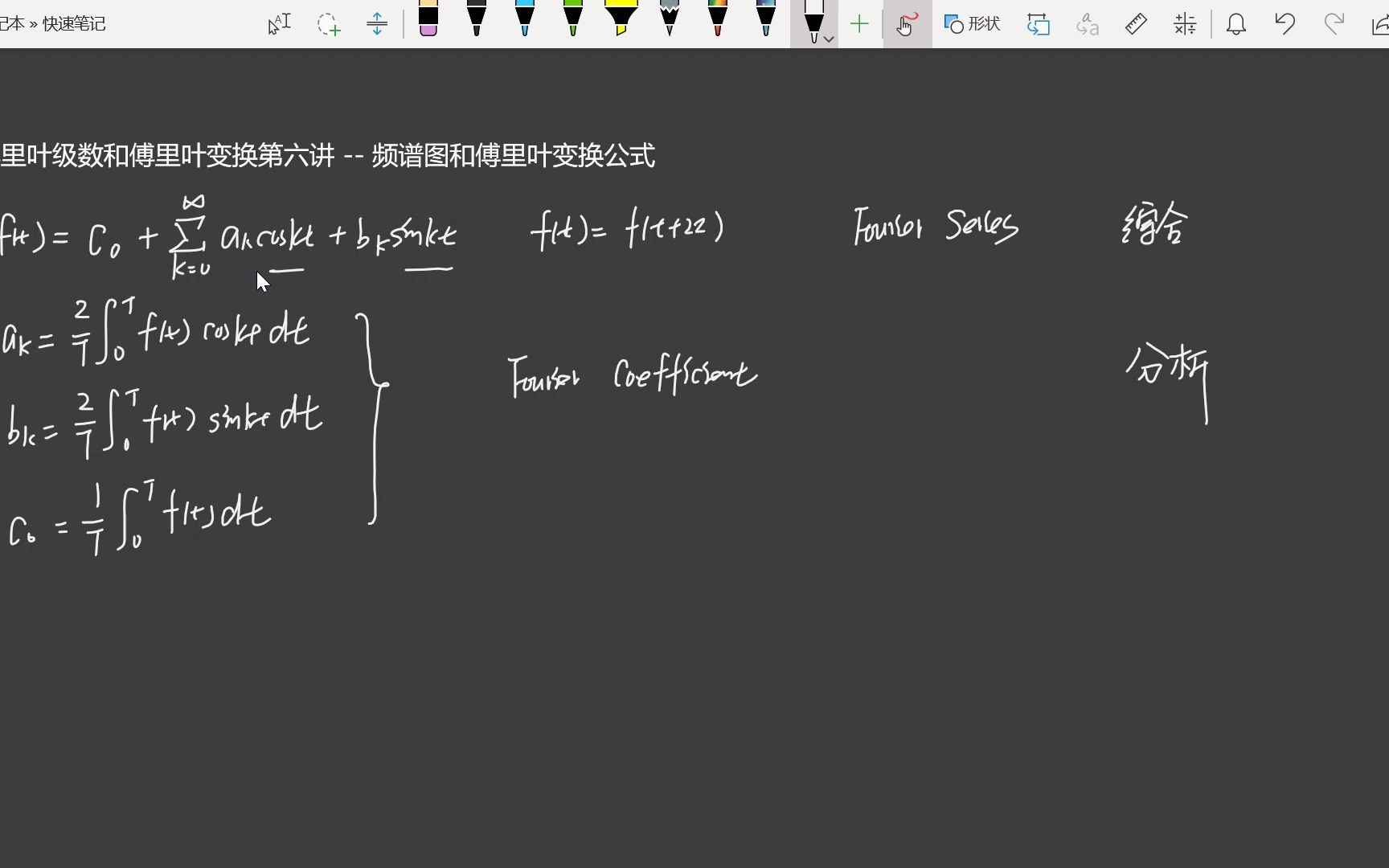 傅里叶级数_傅里叶变换_第六讲_频谱图_傅里叶变换公式