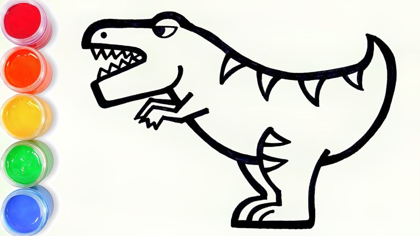 简单易懂的儿童绘画,一起来学习画一只闪闪发光的恐龙吧!